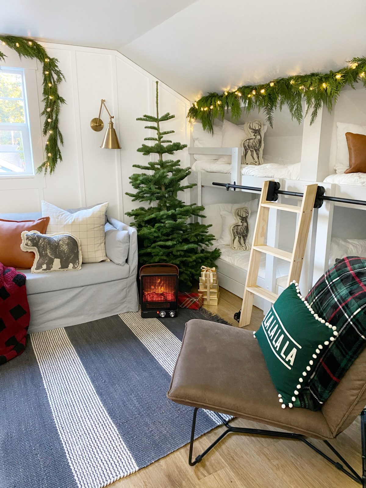 Neutral Christmas Bedroom