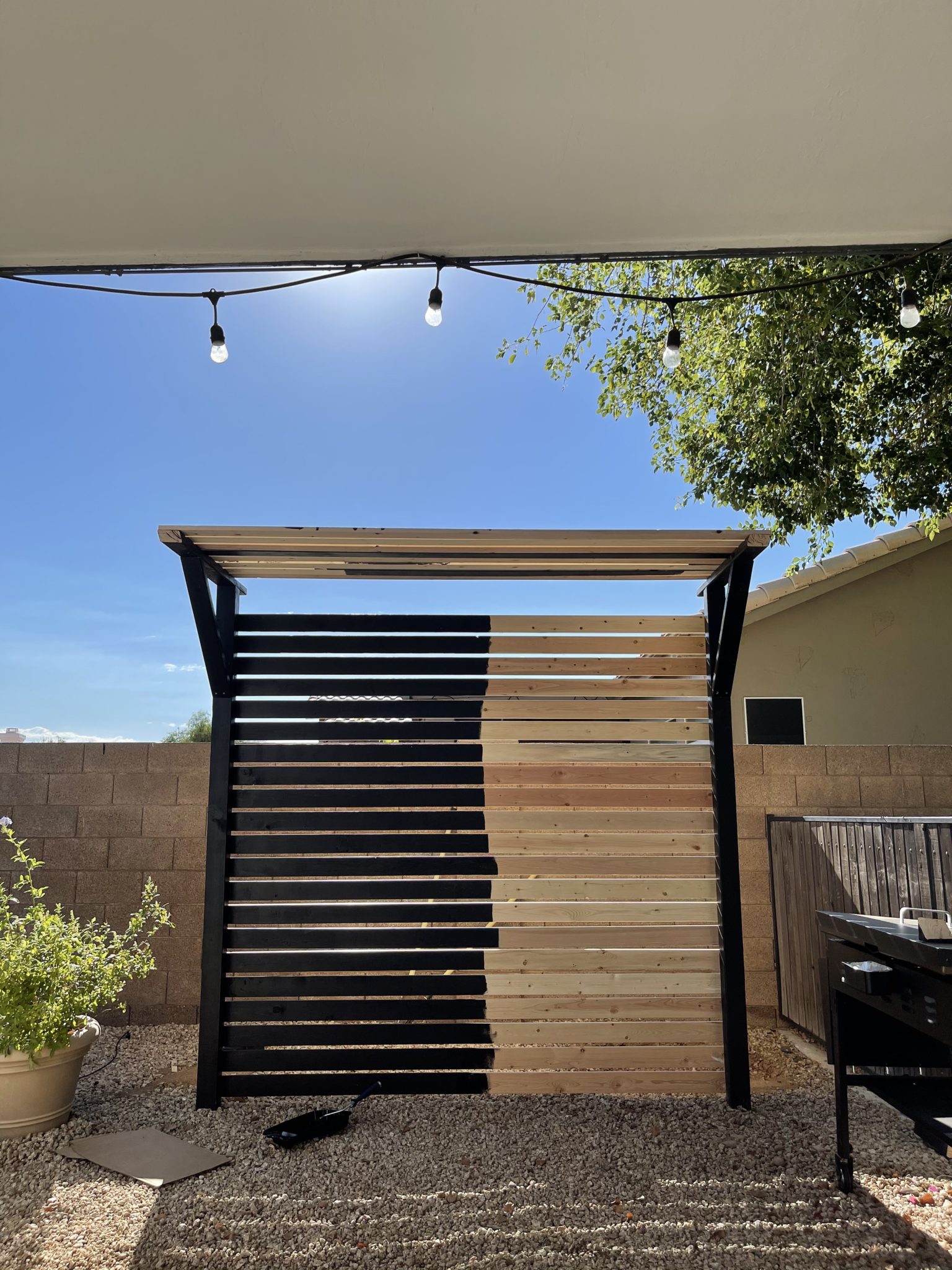 Grill Area - Privacy Screen Pergola