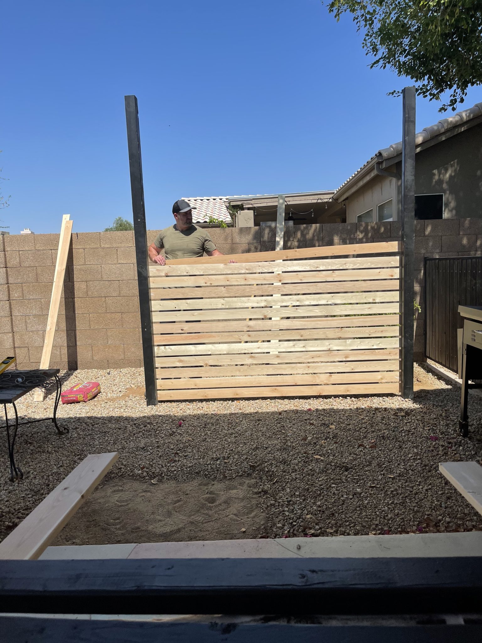 Grill Area - Privacy Screen Pergola