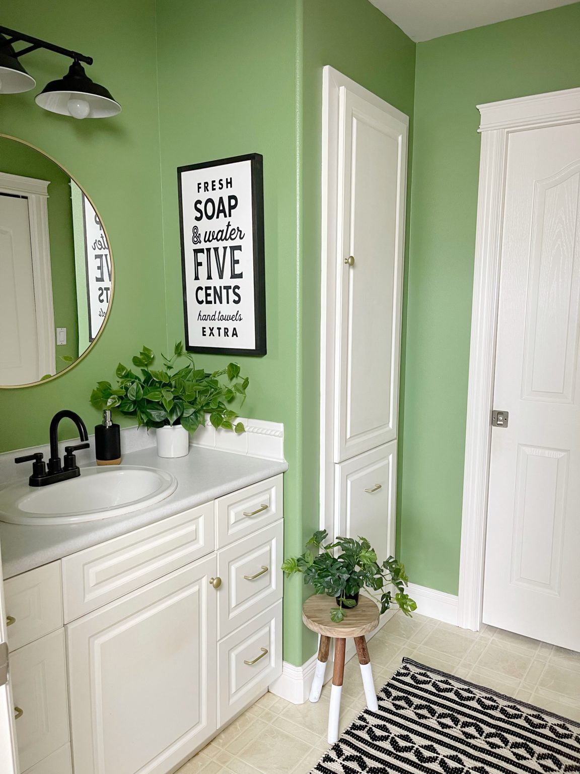 Bathroom Refresh - Glidden Guacamole