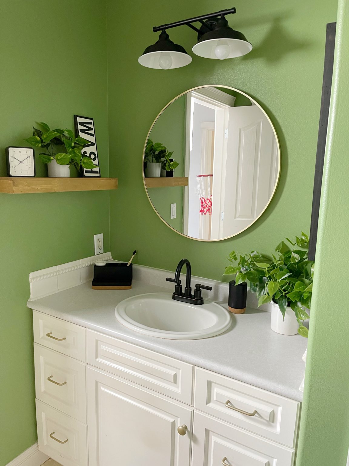 Bathroom Refresh - Glidden Guacamole