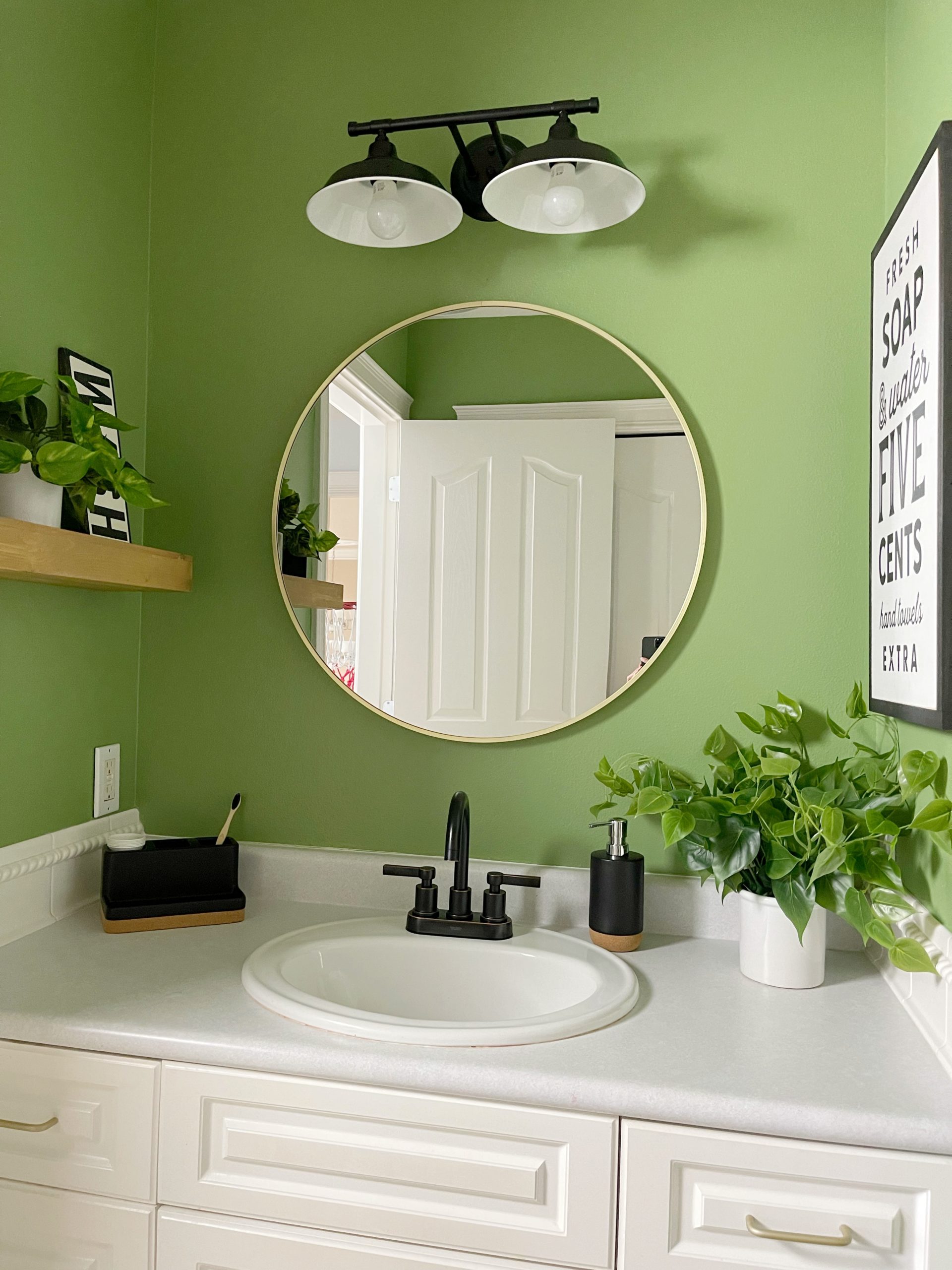 Bathroom Refresh - Glidden Guacamole