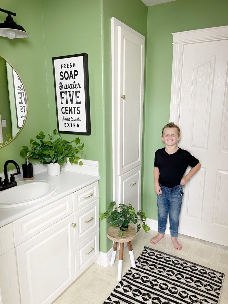 Bathroom Refresh - Glidden Guacamole